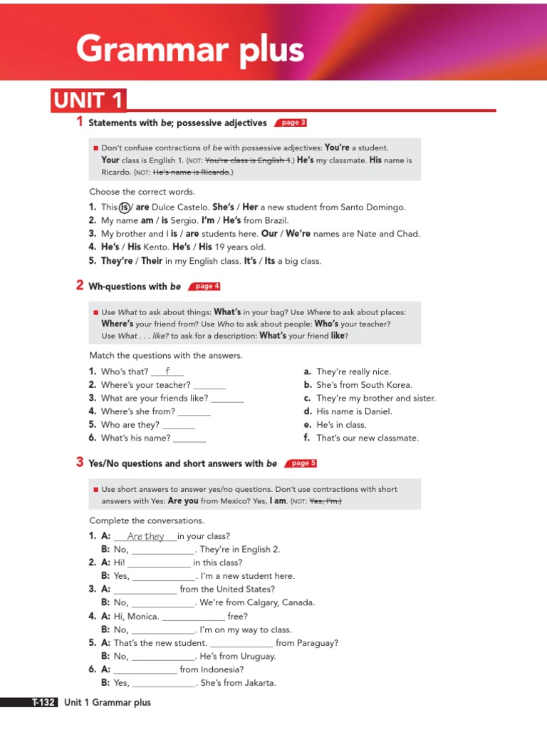 Grammar Plus: Be and Wh-Questions | PDF | Cognitive Science | Syntax