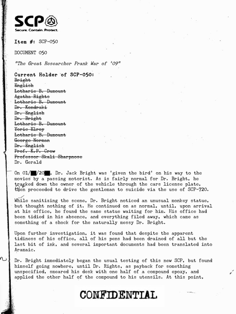 SCP 050 Document | PDF