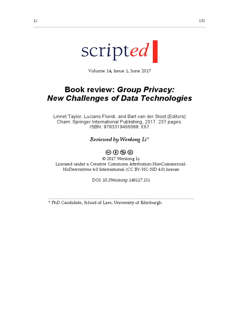 Group Privacy New Challenges of Data Tec | PDF | Privacy | Big Data