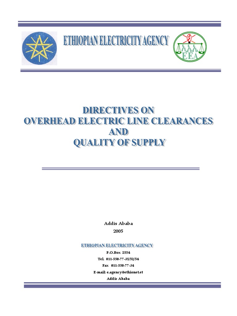 Overhead Line Clearance Directive Ethiopia | PDF | Electric Power ...