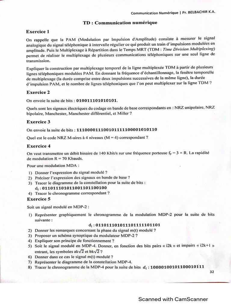 Correction TD1 Communication Numérique | PDF
