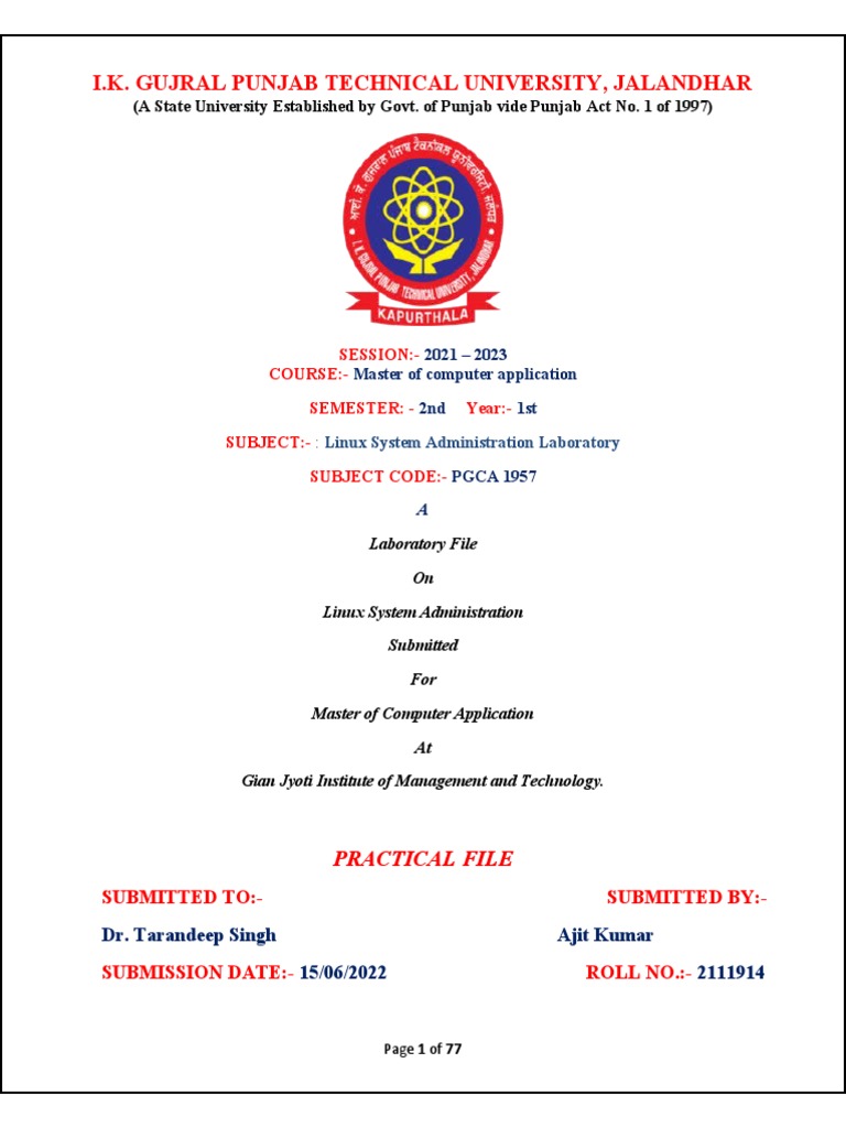 Ajit Kumar (2111914) Linux Lab | PDF | Domain Name System | Superuser