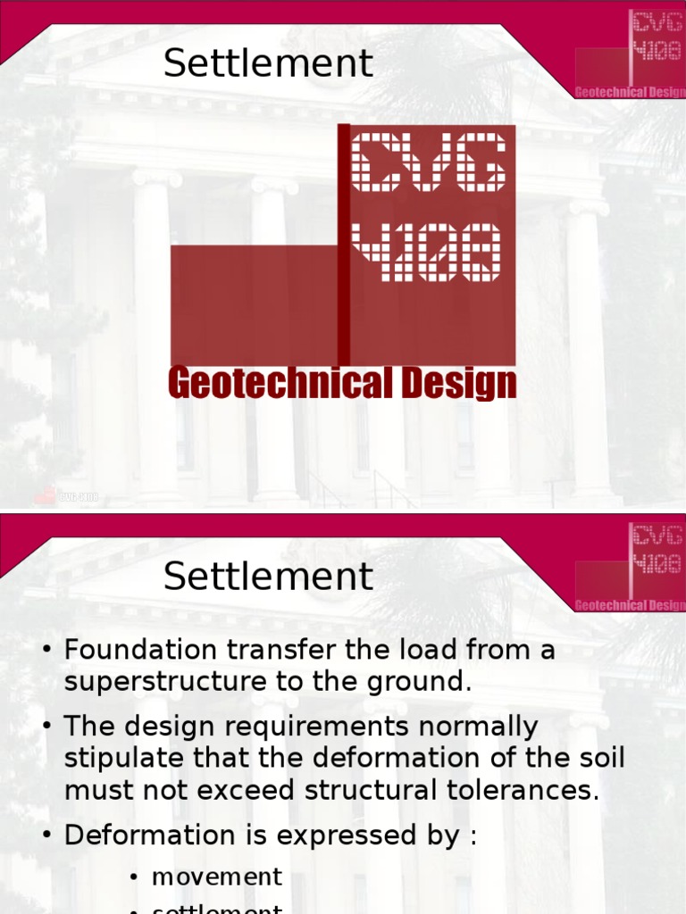2021 Module 03 - Settlement | Download Free PDF | Deformation (Engineering) | Young's Modulus
