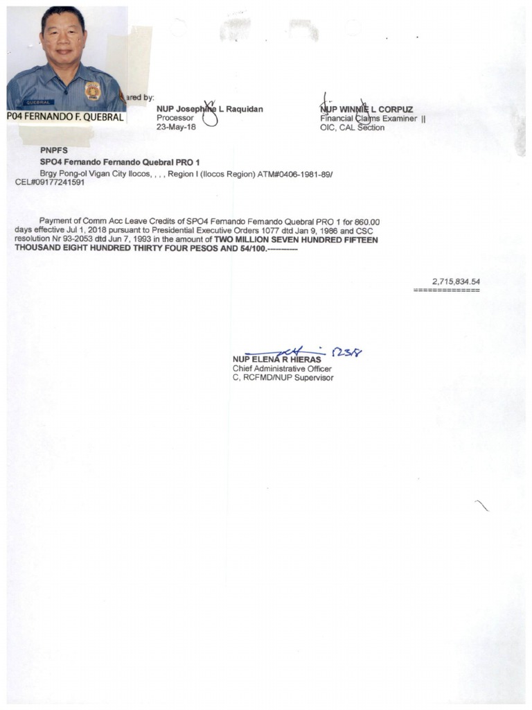 Quebral, Fernando Fernando - Cal | PDF