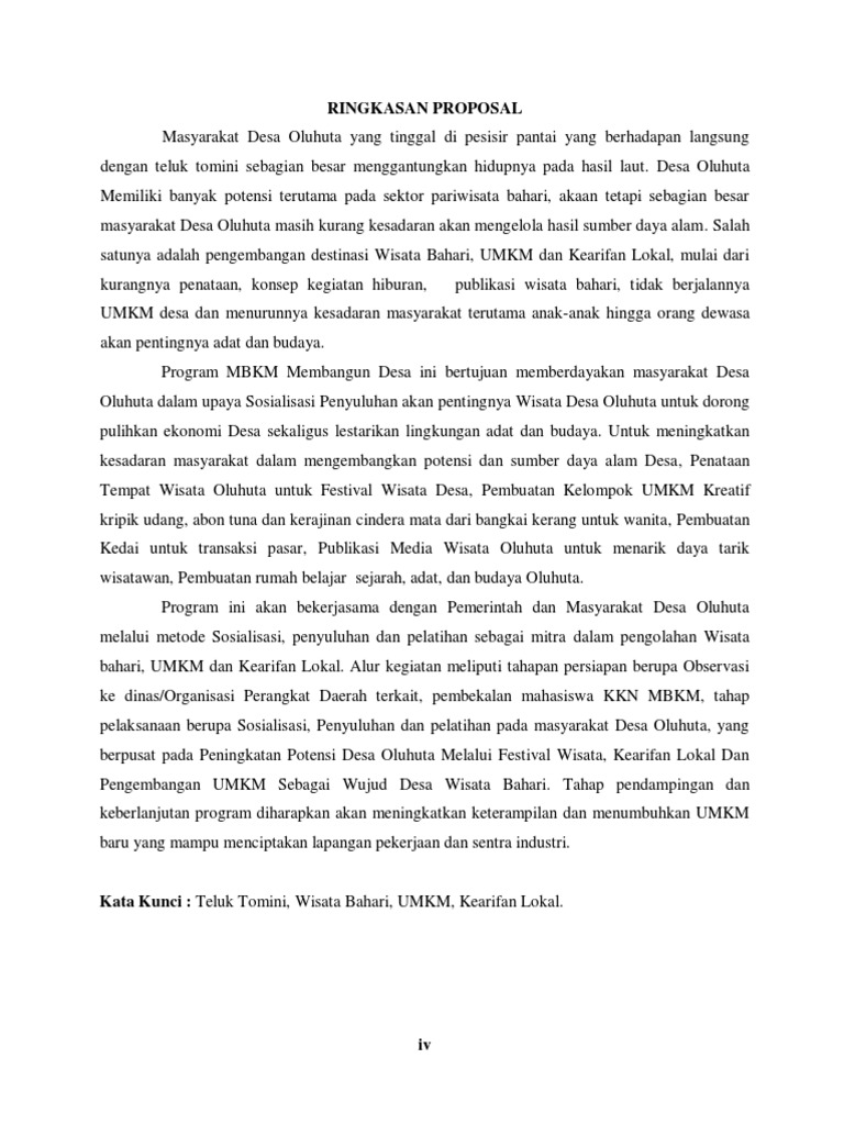Ringkasan Proposal | PDF