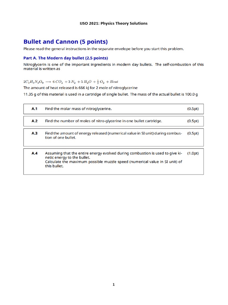 IJSO 2021 Physics & Chemistry Solutions | PDF | Dominance (Genetics ...