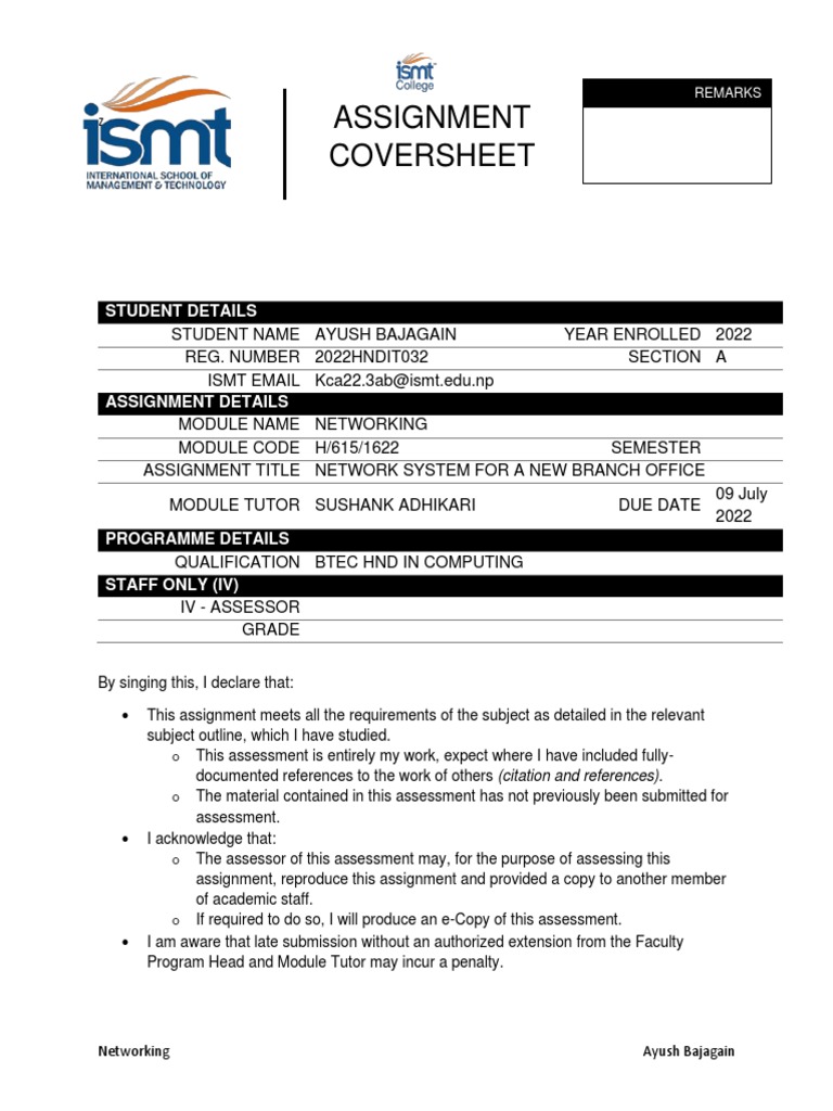 Networking Assignment | PDF | Network Topology | Computer Network