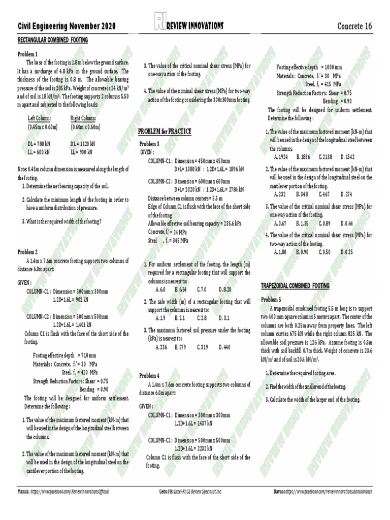 CE Board Nov 2020 - RCD - Set 16 | PDF | Pascal (Unit) | Strength Of ...