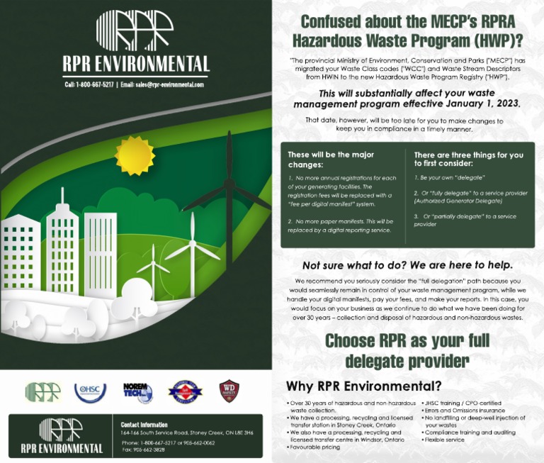 Do You Have Questions About MECP's RPRA Hazardous Waste Program (HWP) | PDF