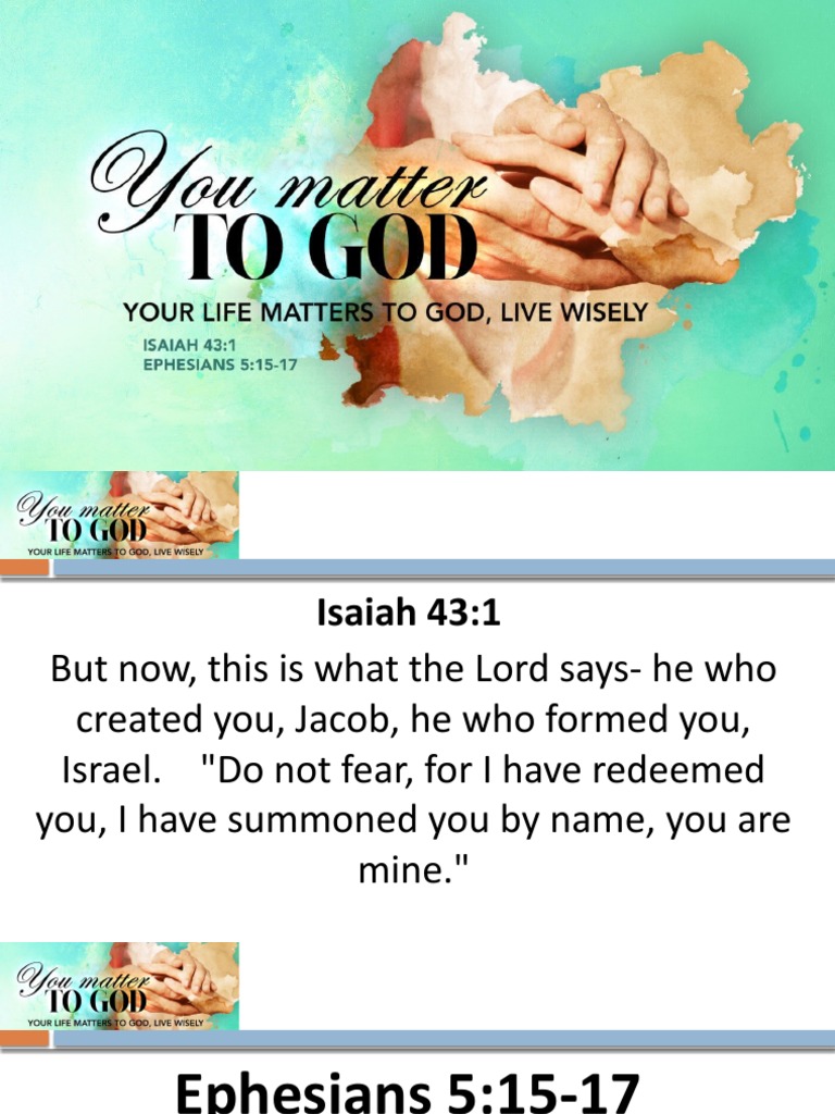 You Matter To God 2022 | PDF | Sin | Jesus