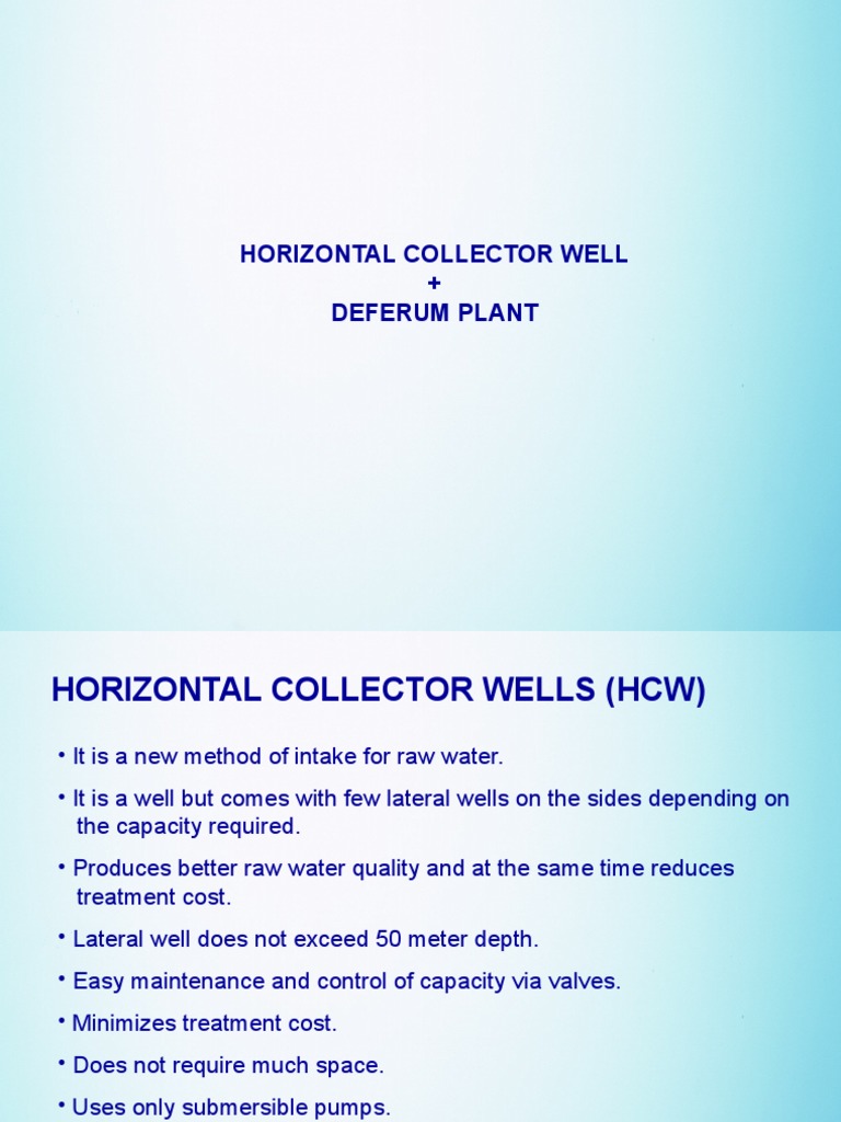 Horizontal Collector Well + Deferum Plant | Download Free PDF ...