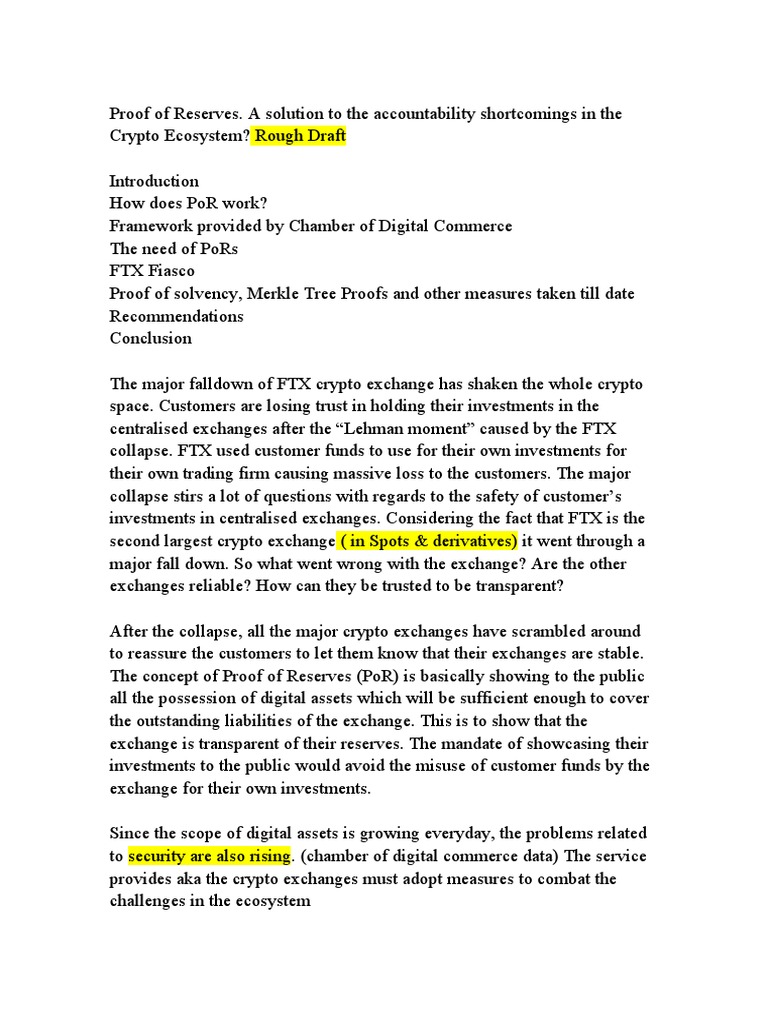 Understanding Proof of Reserves in Crypto | PDF | Cryptocurrency ...