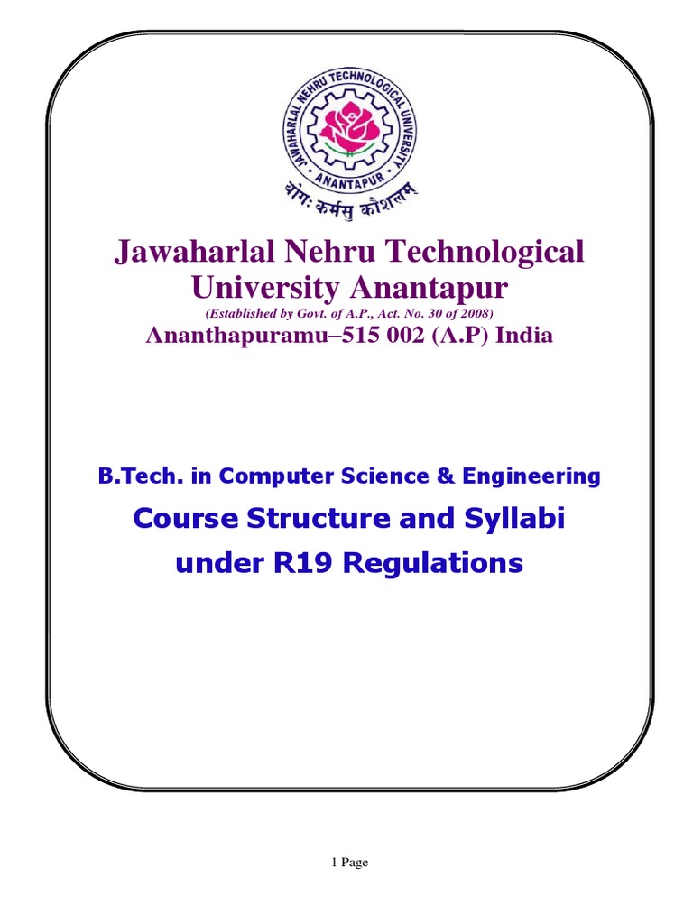 R19 Btech Cse Syllabi Pdf Eigenvalues And Eigenvectors Pointer Computer Programming