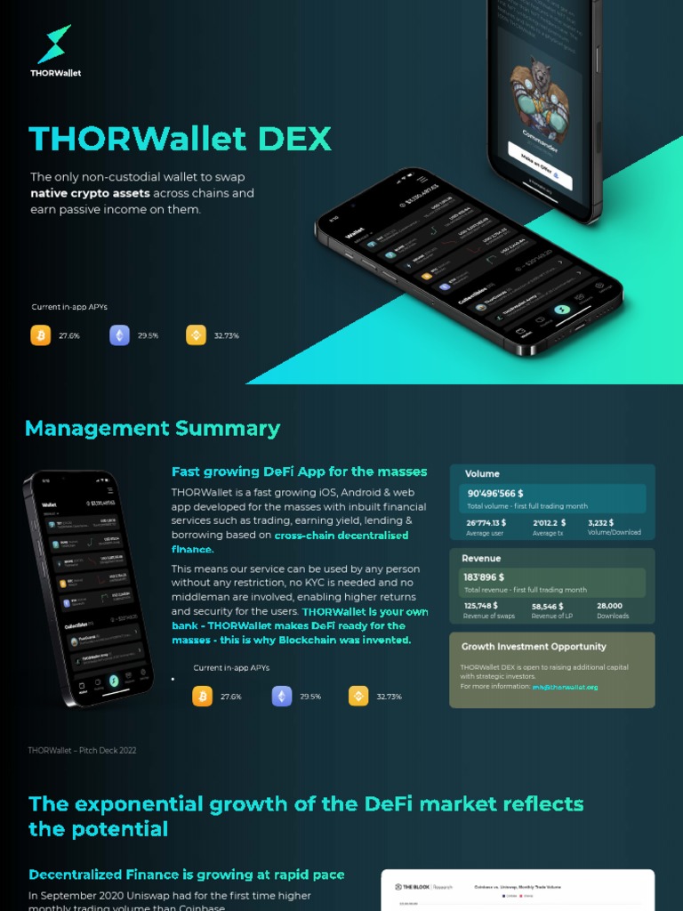 2022 Thorwallet Pitch Deck V4 | PDF | Cryptocurrency | Economies
