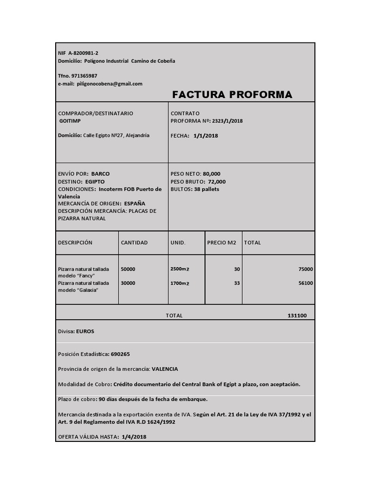 Factura Proforma | PDF