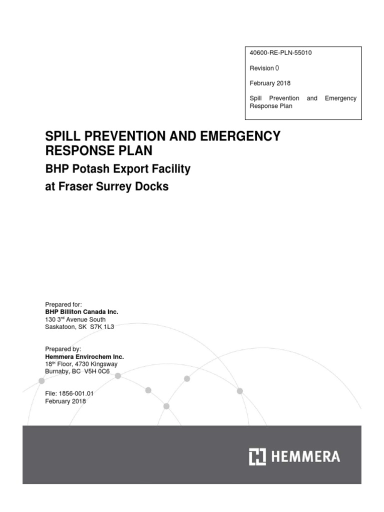 Spill Prevention Emergency Response Plan | PDF | Dangerous Goods ...