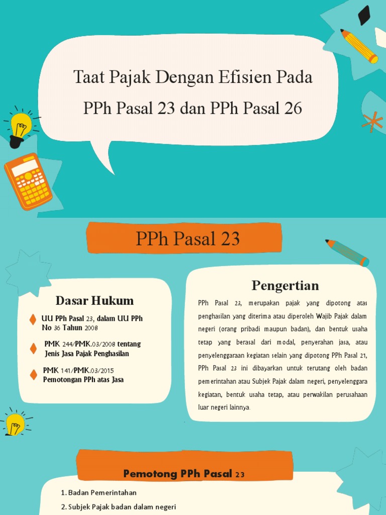 Taat Pajak Dengan Efisien Pada PPH Pasal 23 Dan PPH Pasal 26 | PDF