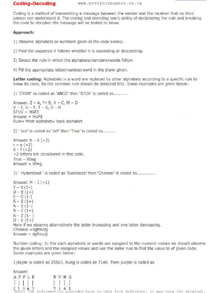 Coding - Decoding | PDF