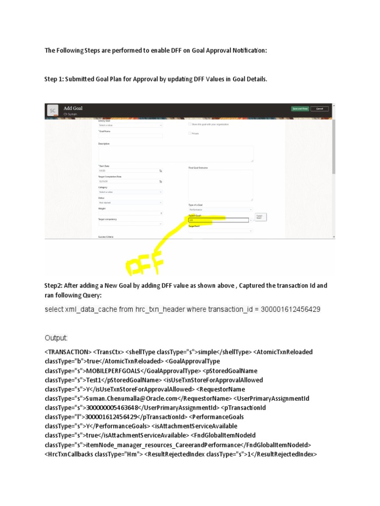 Enable DFF for Goal Approval Process | PDF | Information Technology | Information Retrieval