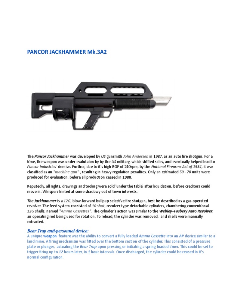 Pancor Jackhammer | PDF | Hazards | Firearm Components