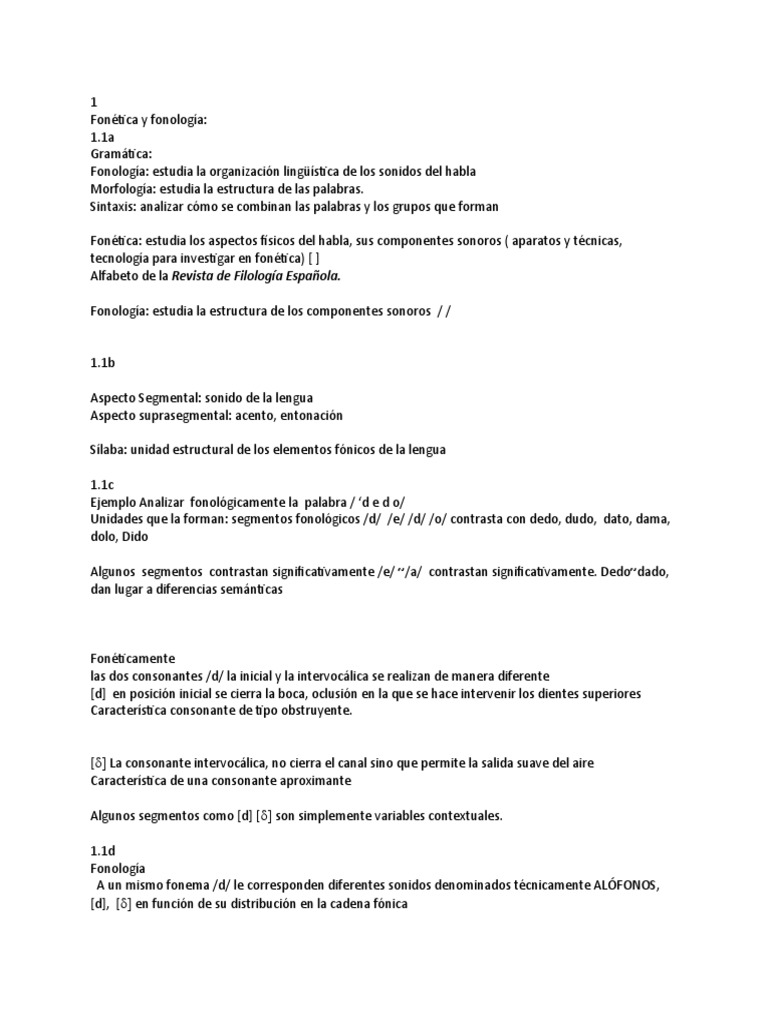 Gramática, Fonética y Fonología | PDF | Fonología | Palabra