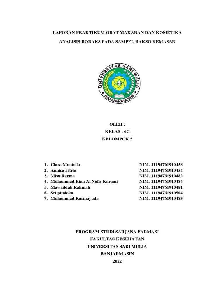Laporan AOMK Boraks | PDF | Sains & Matematika