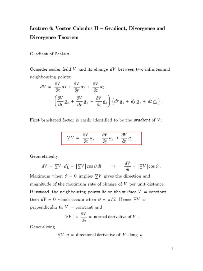 Vector Calculus Concepts: An In-Depth Examination of Gradient ...