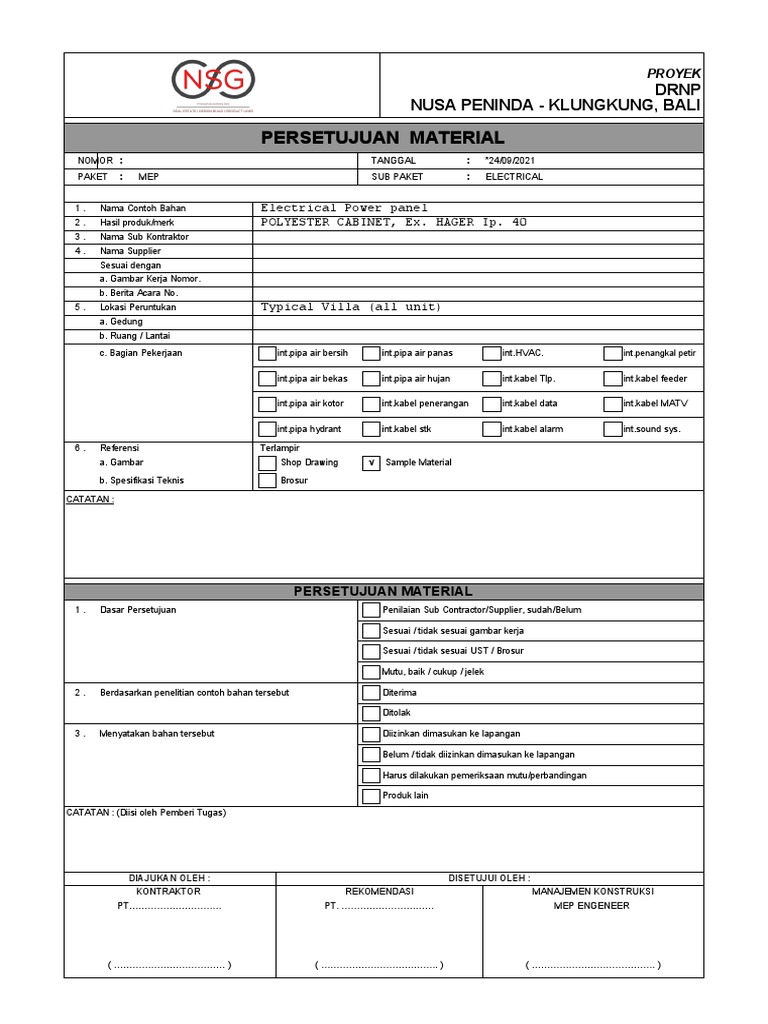 Form Approval Material | PDF