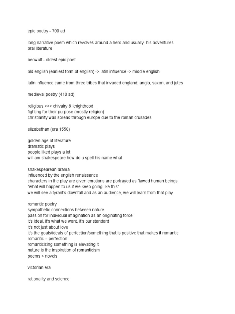 Introduction To British-American Literature | PDF