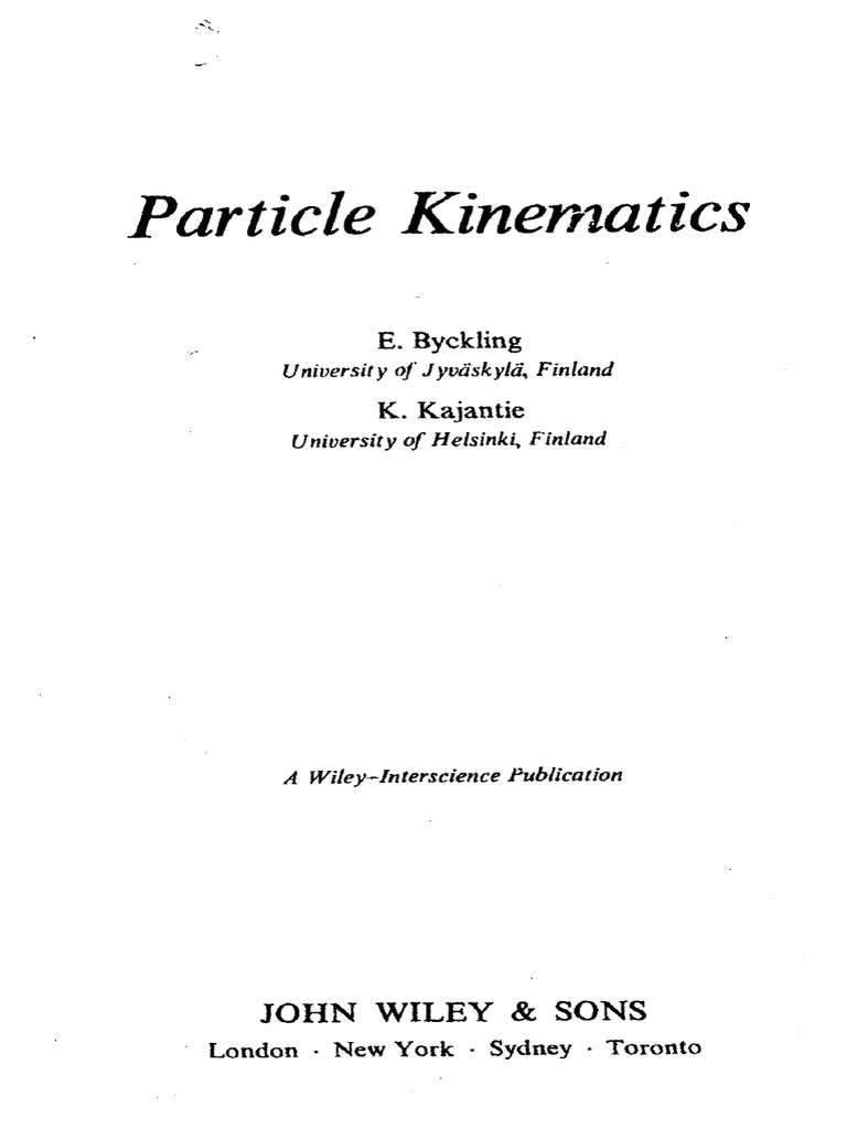 Relativistic Particle Kinematics | PDF | Momentum | Cross Section (Physics)