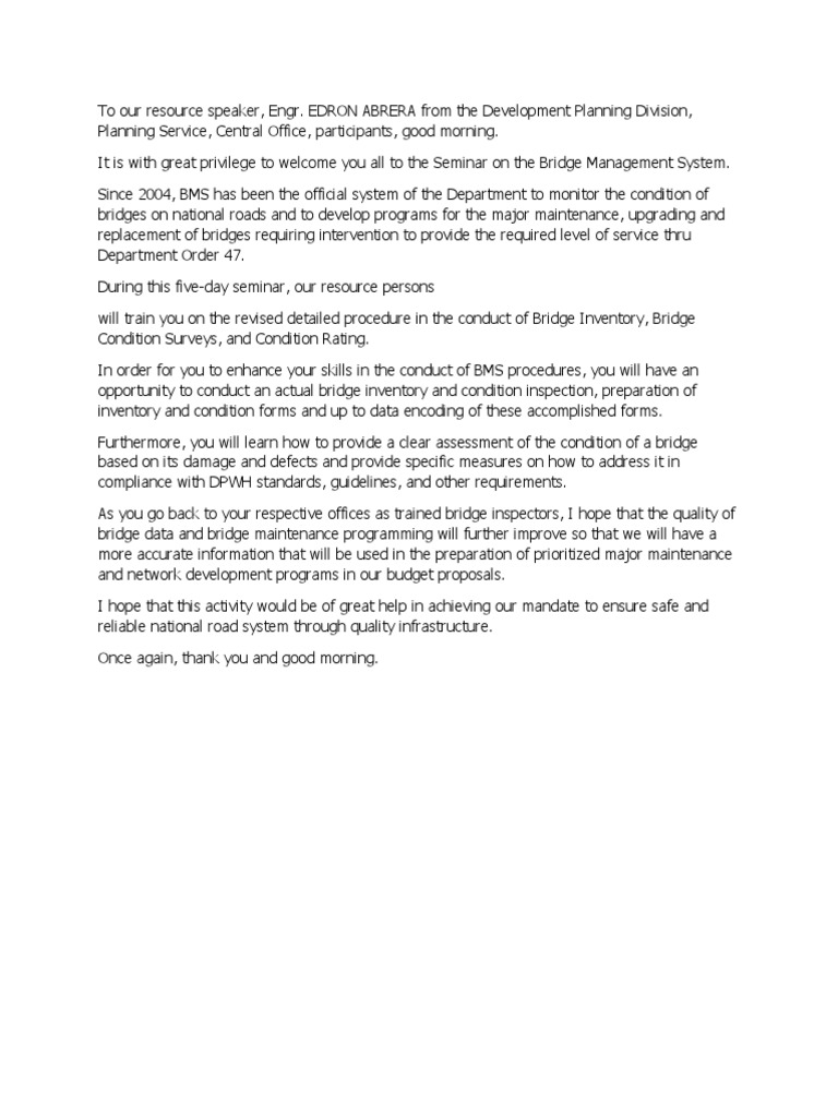 Seminar on Bridge Management System | PDF