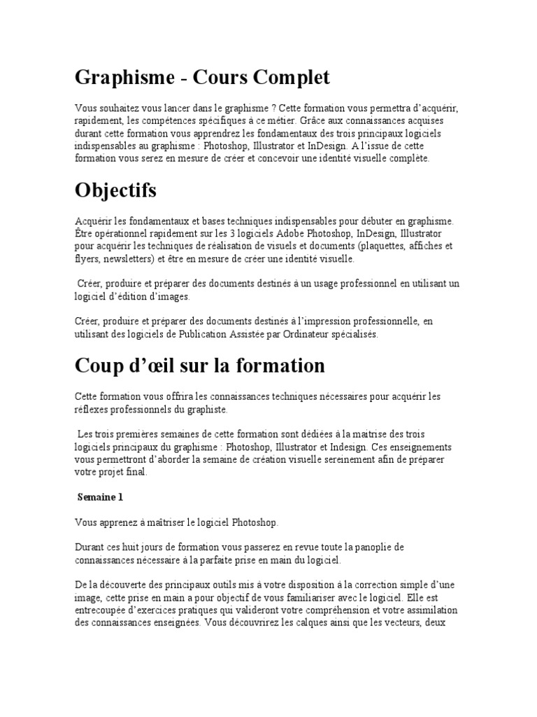 Cours Complet de Graphisme Gratuit | PDF | Mise en page | Adobe InDesign