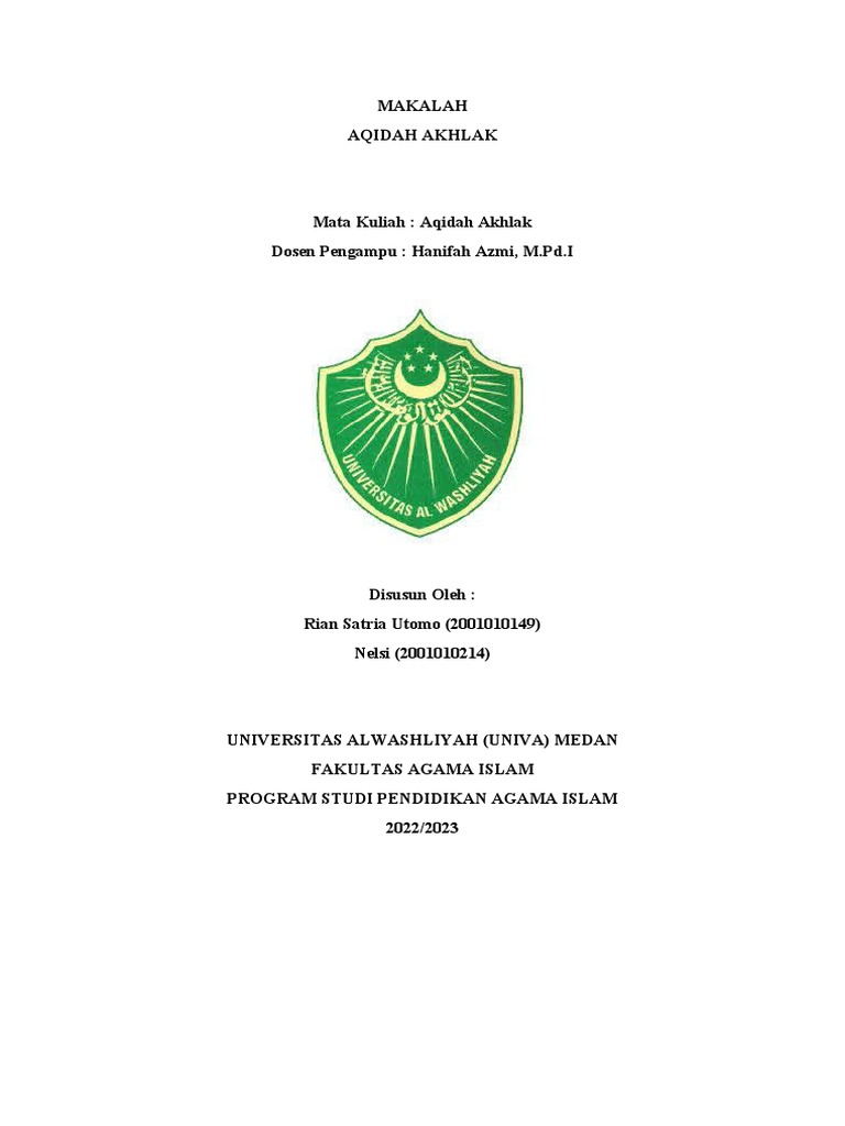 Makalah Aqidah Akhlak | PDF