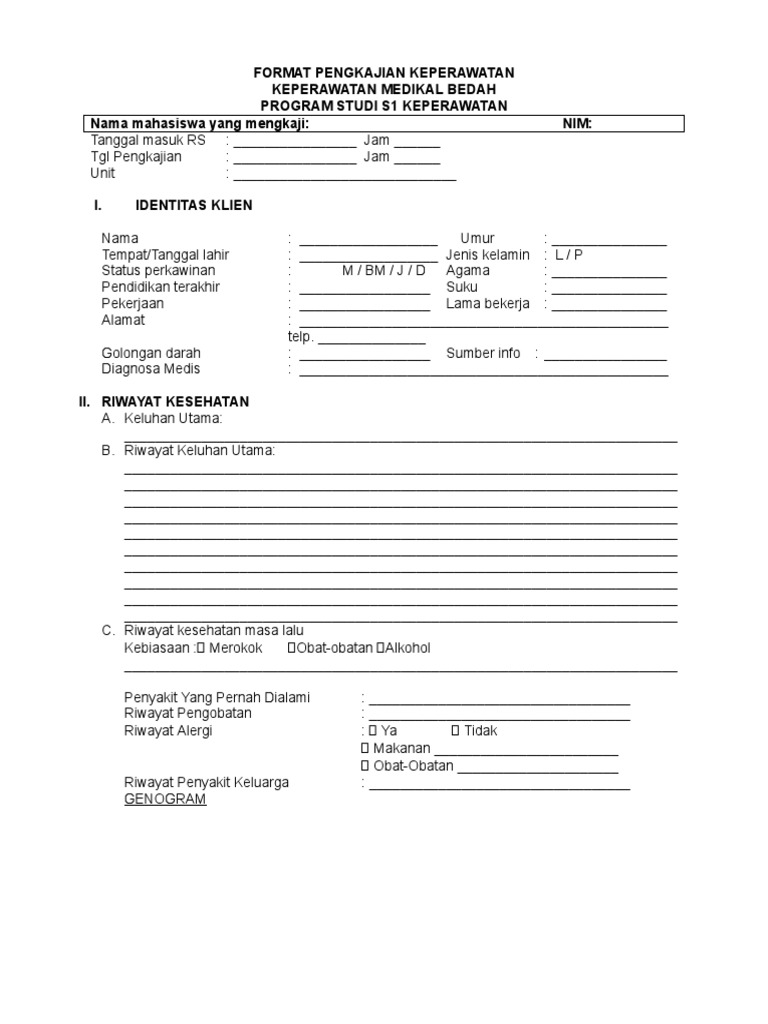 Format Pengkajian KMB-1 | PDF