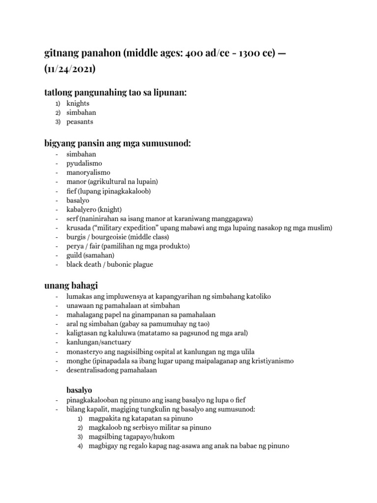 Middle Ages (AP Notes) | PDF