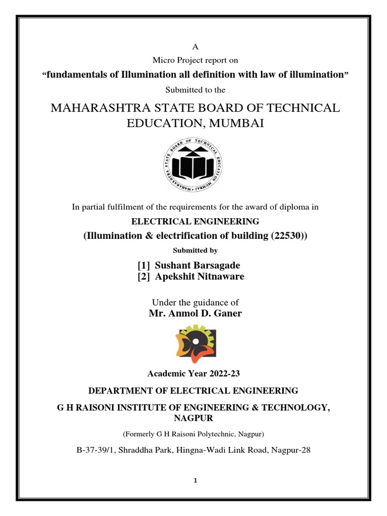 IEB Micro Project Susu 2 | PDF | Light | Metrology