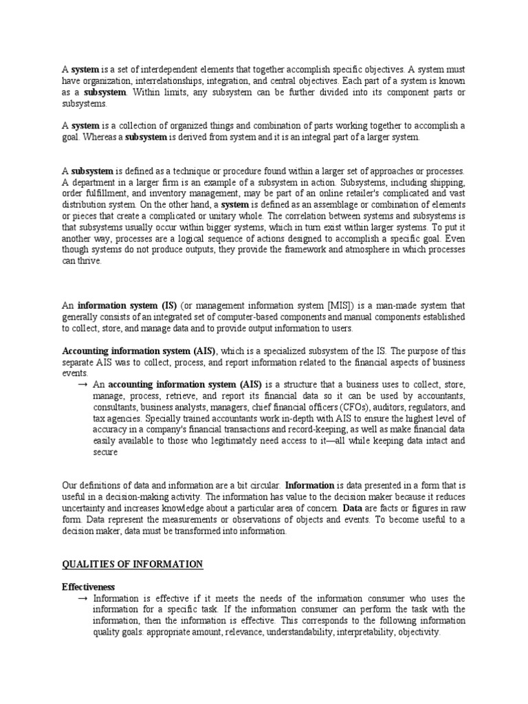 System Vs Subsystem | PDF | Information | System System Vs Subsystem | PDF | Information | System