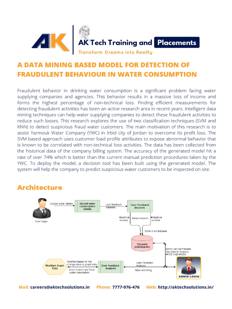 A Data Mining Based Model For Detection Of Fraudulent Behavior In Water