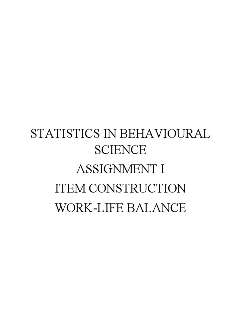 Work Life Balance Questionnaire | PDF | Psychological Concepts | Psychology