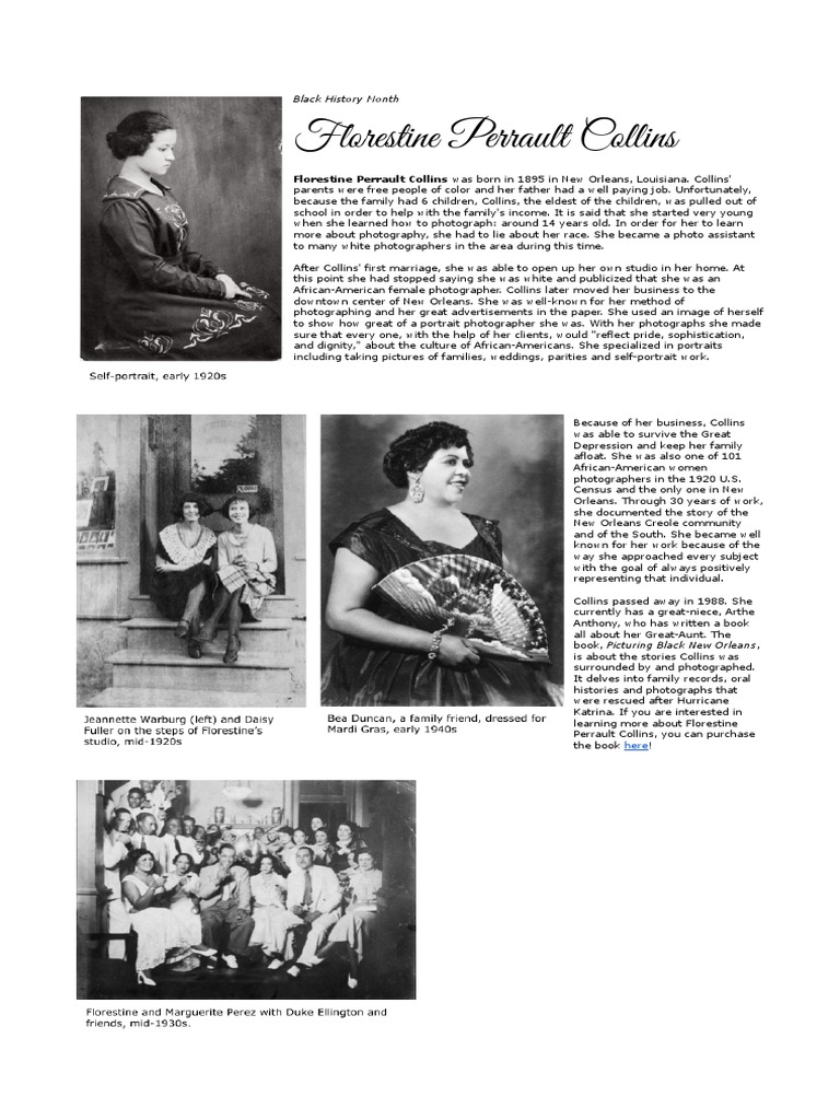 African American History Month Feature - Florestine Perrault Collins ...