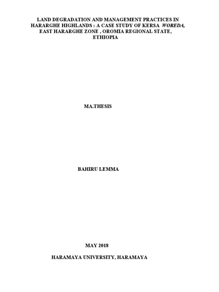 Bahiru Lemma | PDF | Agriculture | Environmental Degradation