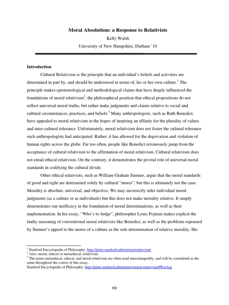 6 Moral Absolutism | PDF | Relativism | Morality