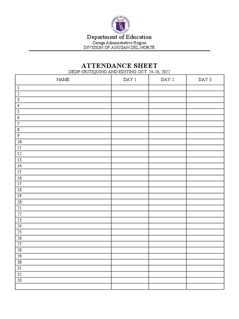 Attendance Sheet | PDF