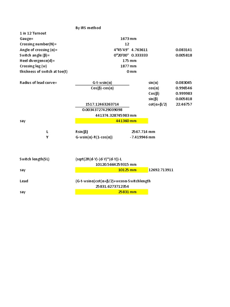 Turnout Design Cal | PDF