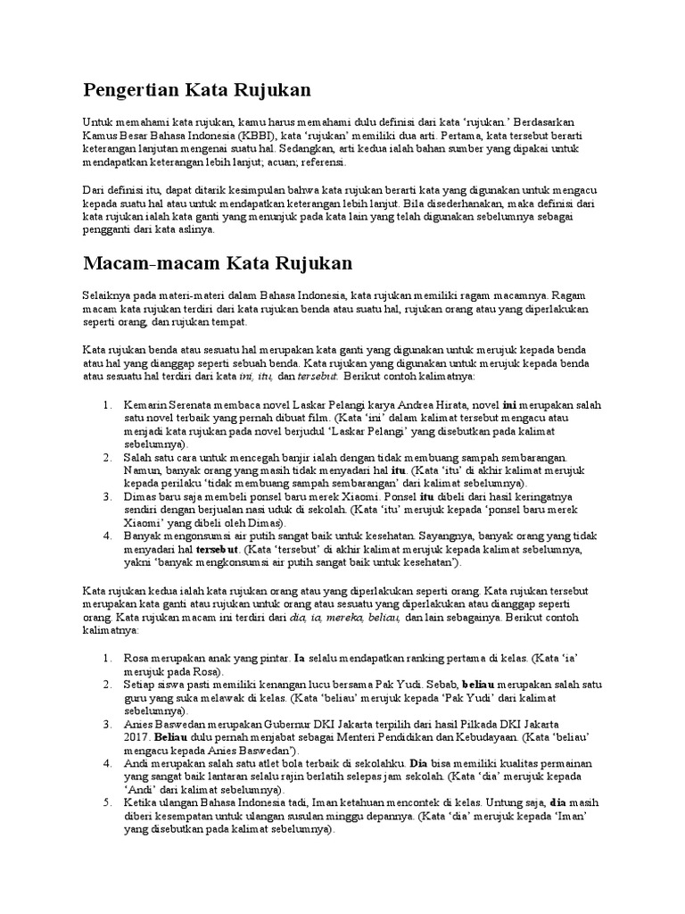 Pengertian Kata Rujukan | PDF