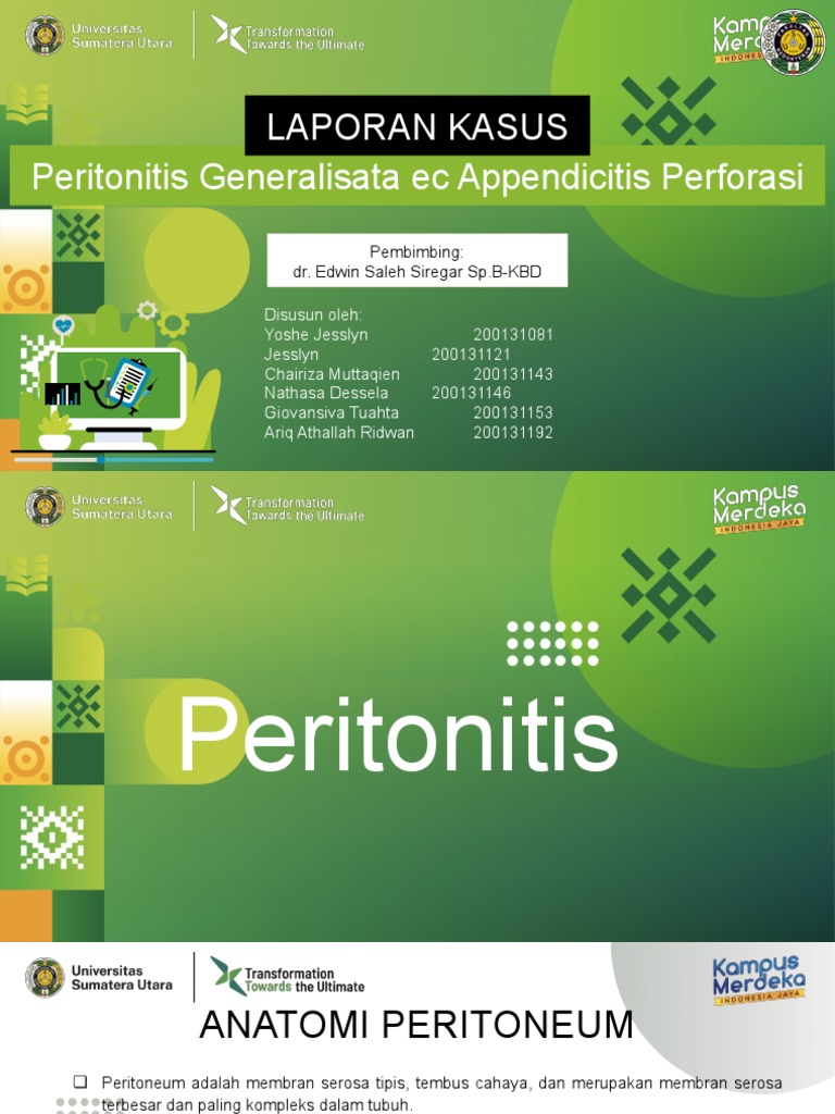 Laporan Kasus Bedah Digestive Peritonitis Ec Apendisitis T2 | PDF