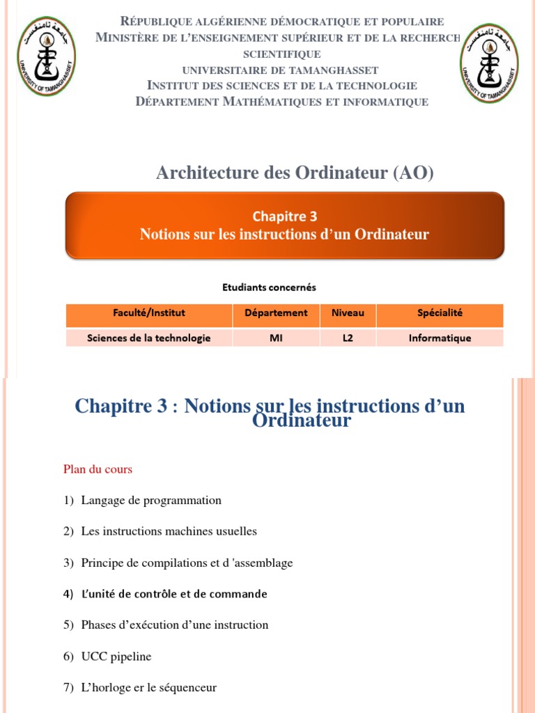 Chapitre 3 AO | PDF | Langage de programmation | Assembleur