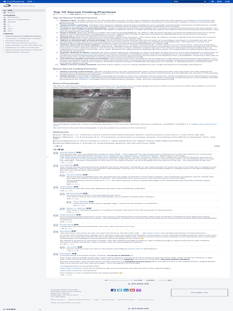 Top 10 Secure Coding Practices - CERT Secure Coding - Confluence | PDF ...