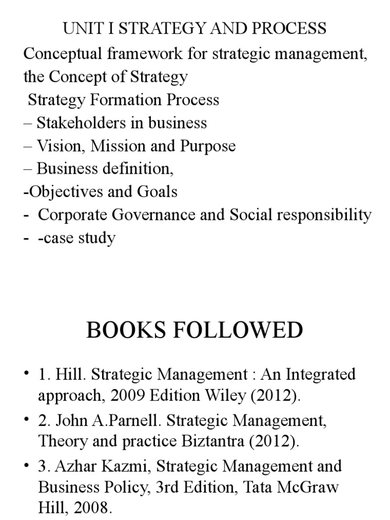sm unit 1 | PDF | Strategic Management | Corporate Social Responsibility