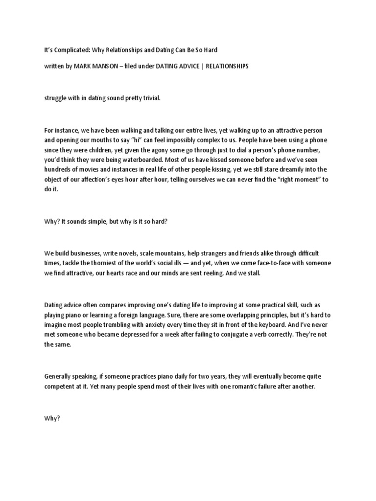 It's Complicated | PDF